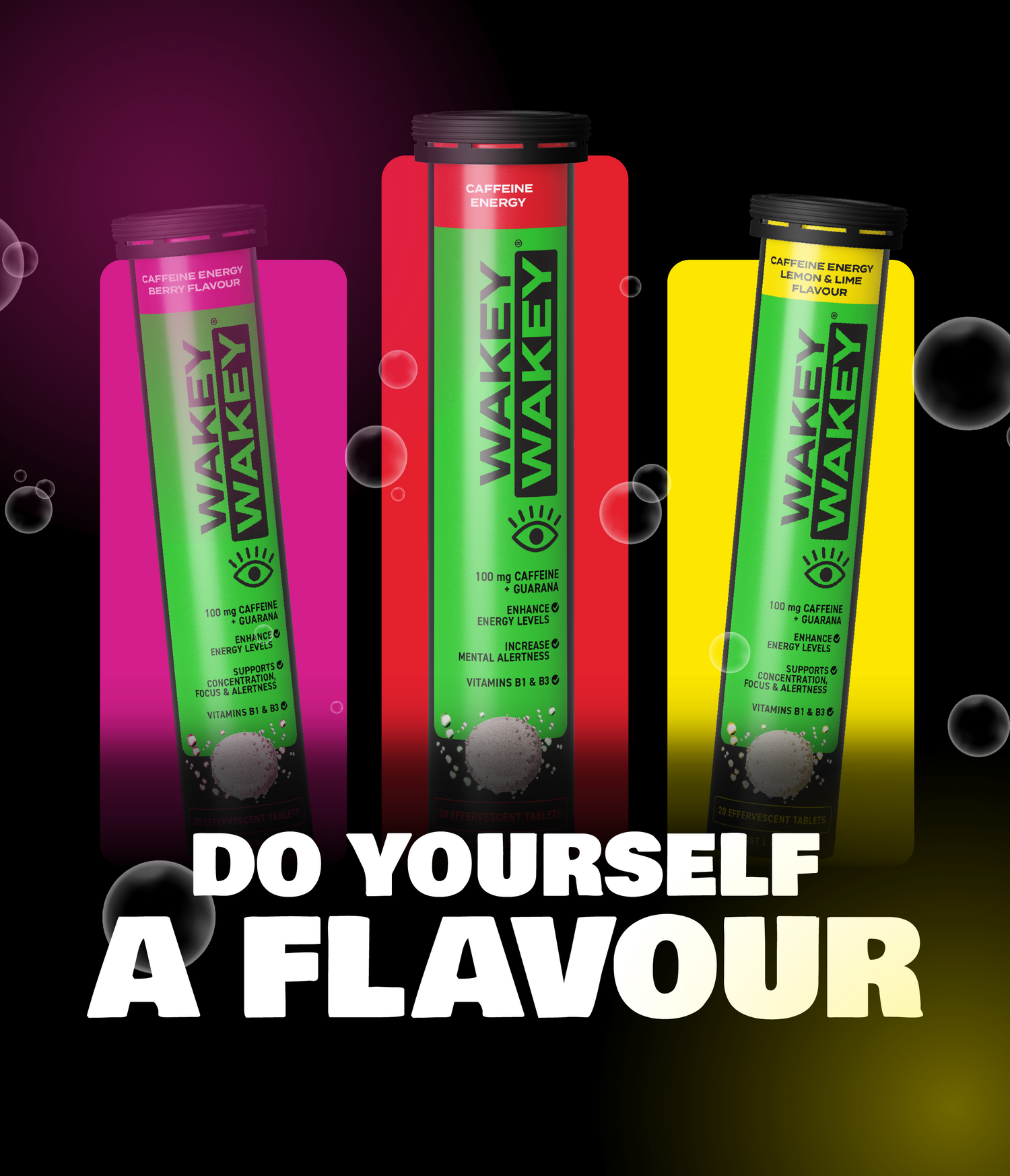 Wakey Wakey Energy Effervescent Drinks, with Caffeine and Guarana